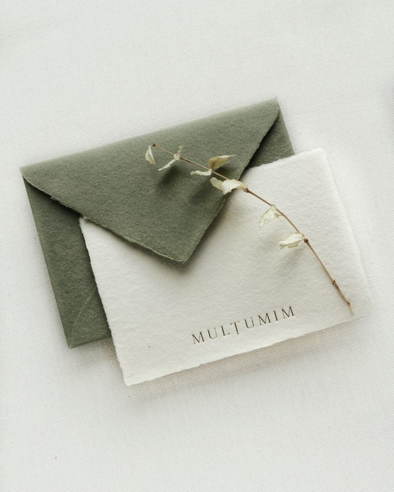Mulțumim - Foil press Thank You Card - handmade paper