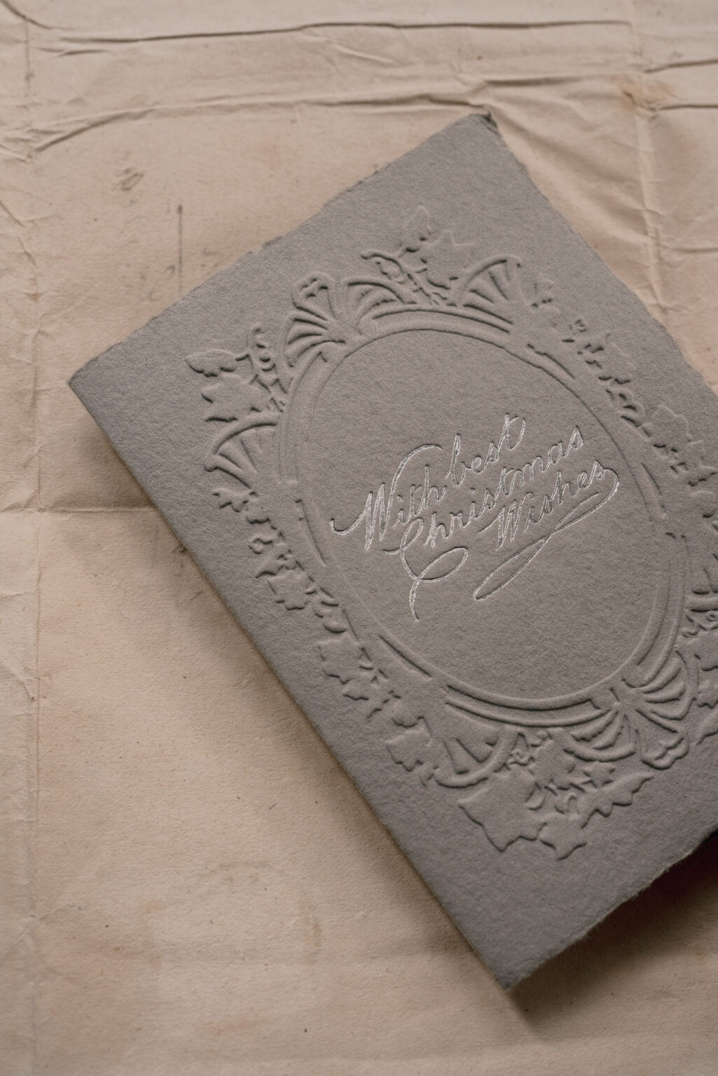 WITH BEST CHRISTMAS WISHES - handmade paper Christmas card